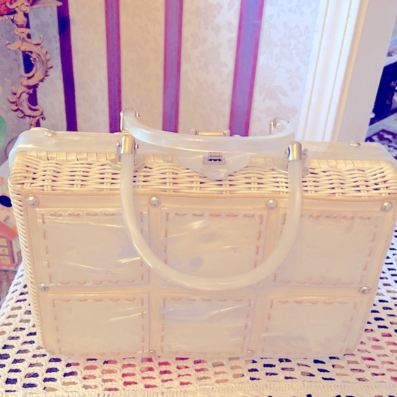 Stylecraft | Bags | Vintage Rattan Wicker And Lucite Purse | Poshmark